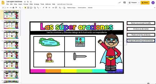Centros de Oraciones Digital Sentences Centers in Spanish | TpT