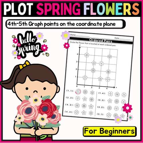 Spring Math Activities - Flowers Coordinate Plane worksheets March April