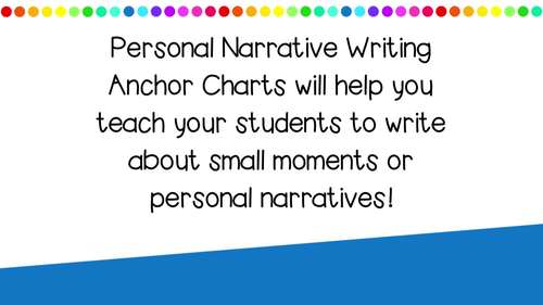 Personal Narrative Writing Anchor Charts and Posters | TPT