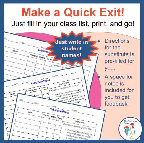 No Prep-U.S. History Emergency Sub Plan Bundle: For Use During Any Unit!