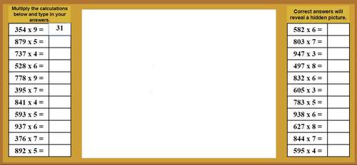 Mystery Digital Pixel Art NO PREP -Squirrel 3-digit by 1-digit ...