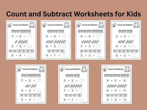 Count and Subtract Worksheets for Kids – Fun Math Practice PDF for ...
