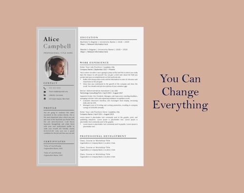 Resume Template Word, Pages CV Template Professional, Modern Curriculum ...