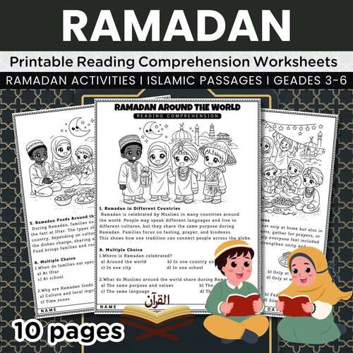Ramadan Around the World Reading Comprehension Worksheets, Global ...