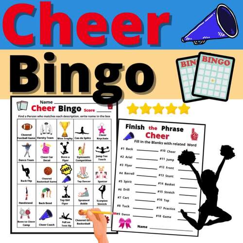 Cheerleader People Bingo Activity Cheer Team Icebreaker Cheerleading ...
