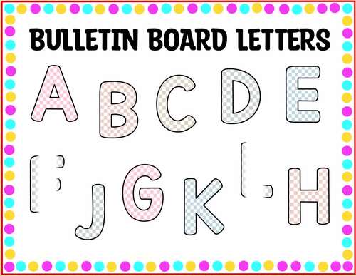 Boho Neutral Checkered Bulletin Board Letters, Large Decorative ...