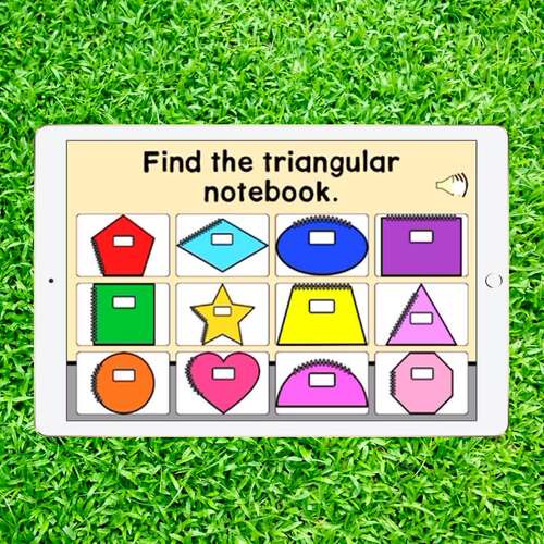 Find the Back to school Shapes | BOOM CARDS with audio | TRIANGLE