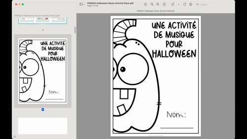 French Halloween Music Activities | Printables by musicpluscoffee
