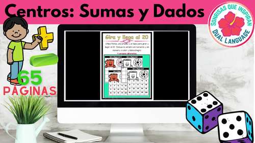 Invierno: Centros de Números sumas y dados 5 Centros diferentes | TpT