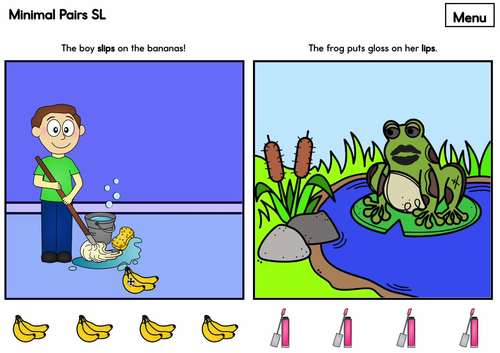 Digital SL - L and SL - S Cluster Reduction Minimal Pairs Practice