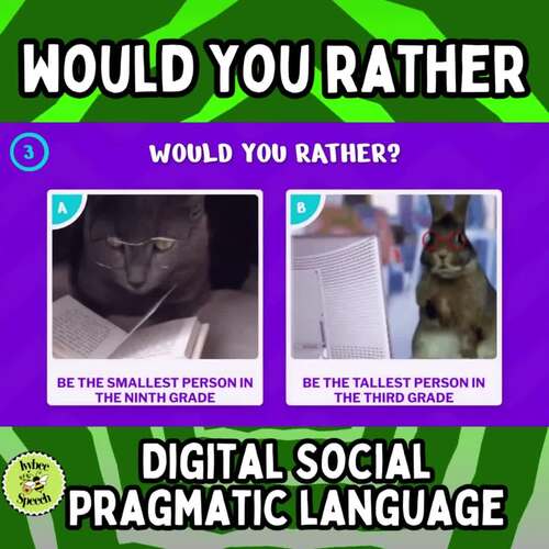 Would You Rather Social Pragmatic Language Digital Brain Game by Ivybee ...