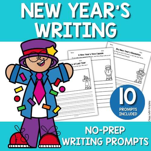 New Years Writing Prompts Journal Activities No Prep Fun ELA Worksheets