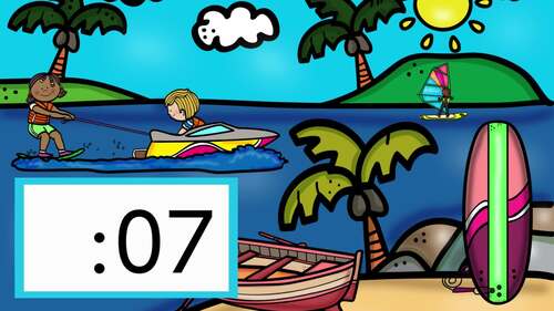 Summer Classroom Center Countdown Timers with Clean Up Digital Video Files