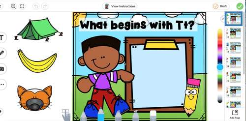 Seesaw Preloaded Beginning Sounds Distance Learning by Della Larsen's Class