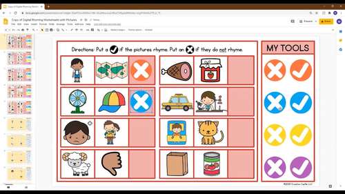 Rhyming Worksheets with Pictures Print and Digital Bundle for Google ...