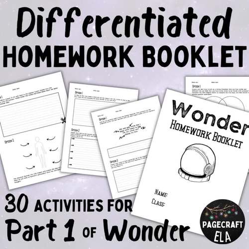30 Activities | Wonder - Part 1 | Differentiated Classwork or Homework ...