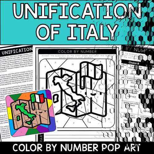 Unification of Italy Color by Number Reading Comprehension - Garibaldi ...
