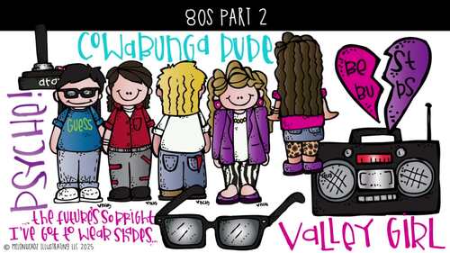 80s clip art 1980 clip art Part 2 COMBO PACK by Melonheadz Clipart