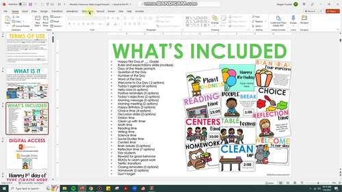 Monthly Classroom Slides August by Reagan Tunstall | TPT