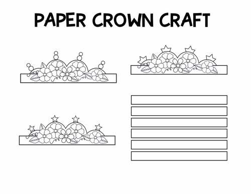 Spring Paper Crown, Elementary Craft Activity, Paper Crown Craft for Kids