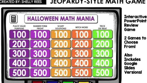 Halloween Math Jeopardy-Style Game Interactive Game by Shelly Rees