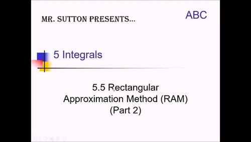 Rectangular Approximation Method Ram Part 2 By Mr Sutton Presents