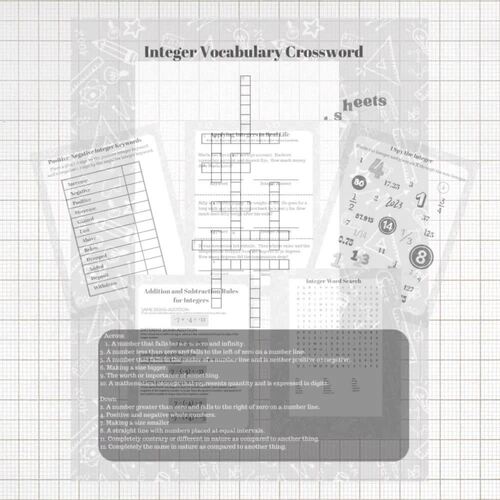 INTEGERS - Middle School Math Worksheets for 5th, 6th grade | TPT