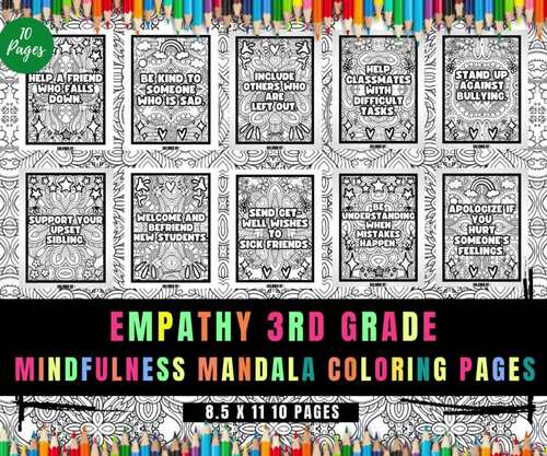 Empathy Activities 3rd Grade ELA, Empathy Example Phrases, SEL Coloring