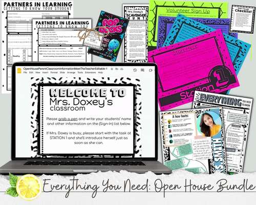 Meet the Teacher Template Editable Night Open House Stations Forms ...