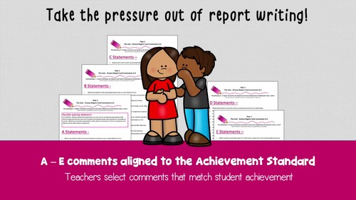 Australian Curriculum Year 1 Drama Report Card Comments by Ideacations