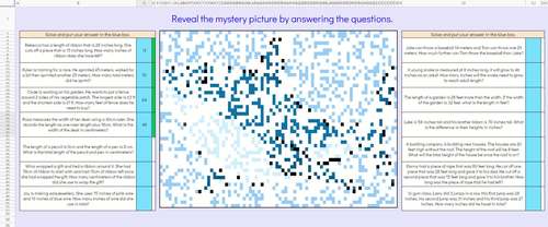 Digital Math Pixel Art Mystery Picture 2nd Grade 2.MD.5 - Length Word ...