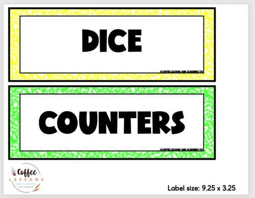 Bright and Primary Classroom Labels by Coffee Lessons and Learning TM