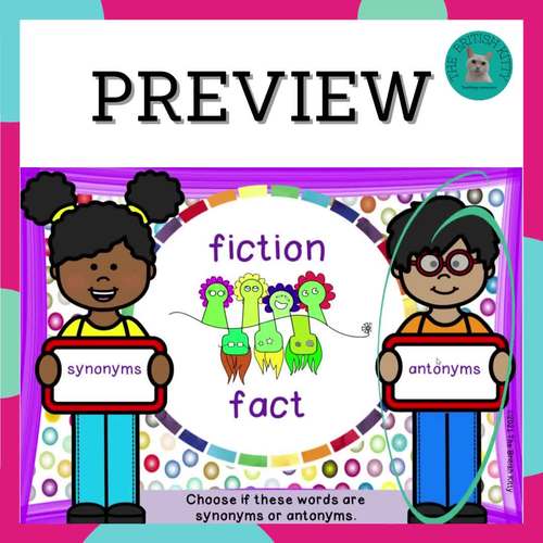 Kids Synonyms and Antonyms Boom Cards™ by The British Kitty | TPT