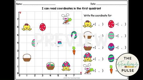 Easter-themed Coordinate Plane Worksheets | Plotting Points & Ordered Pairs