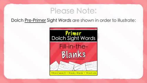 Sight Words (Primer) - Printable Fill-in-the-Blanks Worksheets and Games