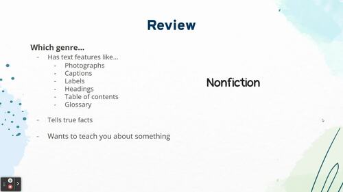 RL.1.5 - Interactive PowerPoint Lesson (Review NF versus Fiction Genres)
