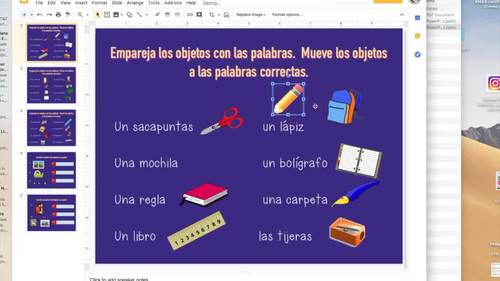 Spanish Classroom Objects Interactive Notebook & Google Drive Activities