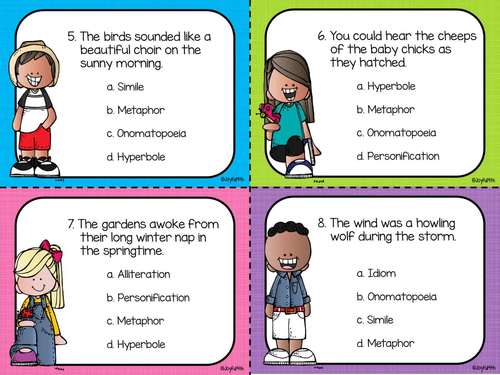 Spring Figurative Language Task Cards | Digital & Print by Joyful 4th