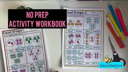 Multiplication Equal Groups and Repeated Addition Workbook Worksheets