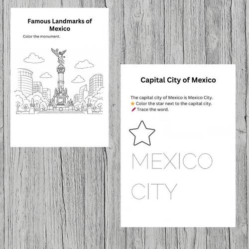 Mexico Map & Coloring Pages | Country Study | K–3 by HomeSchoolingCL