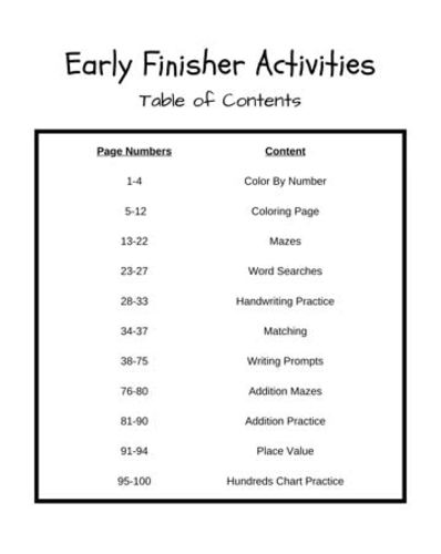 Early Finisher Activity Book: 1st Grade Edition by FlyingMusicTeacher