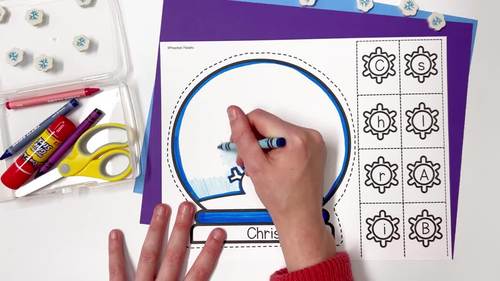 Snow Globe Name Craft Editable Winter Craft by Preschool Packets