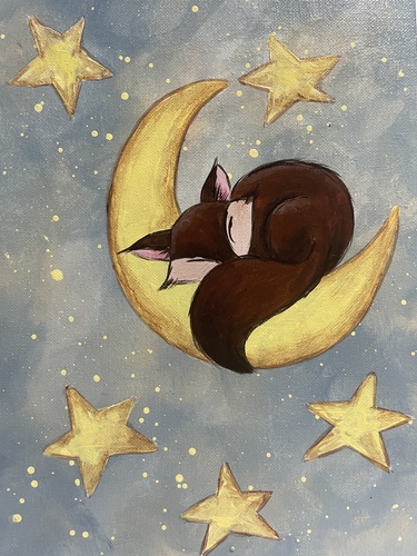 The Fox in the Moon- a simple acrylic painting project for everyone!