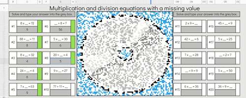 Digital Math Pixel Art 3rd Grade Fluency Multiplication Division ...