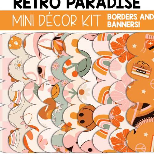 Retro Paradise Summer Mini Decor Kit / Groovy End of Year Bulletin ...