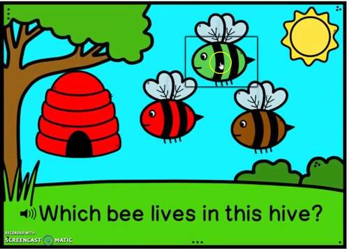 Boom Cards™ Bees and Beehives Color Match by Leigh's Library | TPT