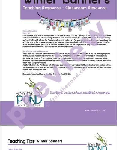 Winter Classroom Banner | Bulletin Board Display and Writing Activity