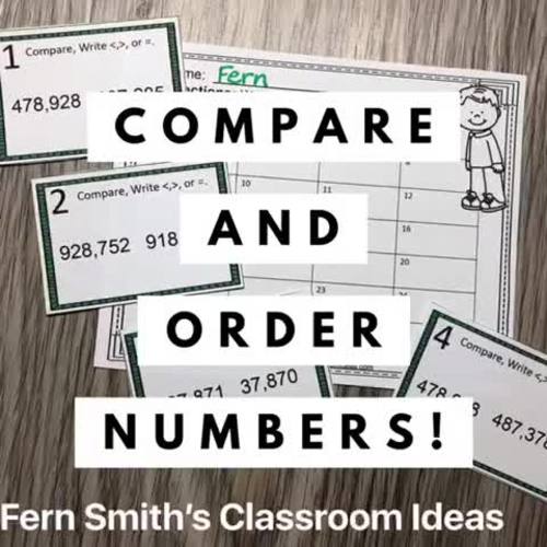 Compare and Order Numbers Task Cards by Fern Smith's Classroom Ideas