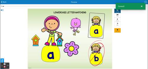 Happy Spring Lowercase Letter Recognition Preschool Boom Cards - Girls
