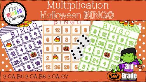 3rd Grade Halloween Multiplication Bingo Game by Math MindEd Teaching
